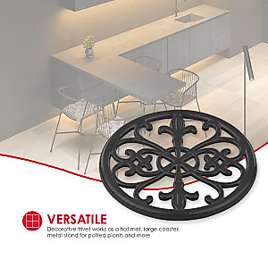 Home Basics Cast Iron Fleur De Lis Trivet