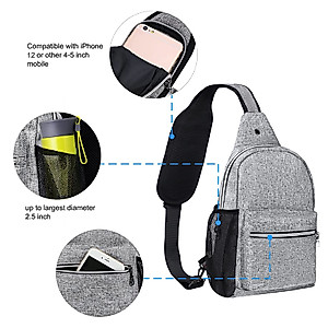 MOSISO Sling Backpack Hiking Daypack with USB Charging Port Outdoor Shoulder Bag, Gray