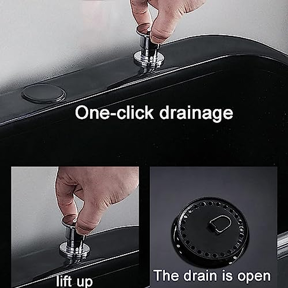 MObyat Portable Mop Sink, FreeStanding Wash Station with Outlet Pipe, Drain Button/4 Swivel Wheel with Brak/Stainless Steel Sturdy Base, for Laundry/Backyard/Garag/Kitchen/Restaurant/Garden/Hospital