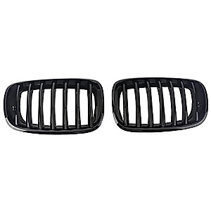BILLDIO Front Grille For 2007-2014 BMW X5 E70 X6 E71，ABS Gloss Black Kidney Grill