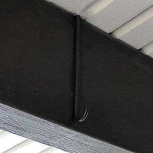 POKUULA 12Pcs Powder Coated Steel Hooks Hanger for Solid Roof Non-Insulated Patio Cover Fits for String Lighting and Lightweight Decorations 3*8 Inch (Black)