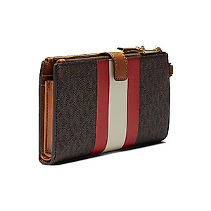 Michael Kors Jet Set Double Zip Wristlet Bright Red One Size