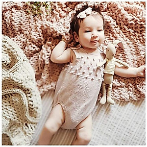 Cherssy Baby Bows and Headbands, 3pcs Super Stretchy Nylon Hairbands for Newborn Infant Toddler Baby Girls