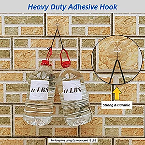 HOOOOXEZ Adhesive Wall Hooks for Hanging Heavy Duty 13lbs, No Damage Picture Frames Hangers for Home and Office, Sticky Hooks for Kitchen Bathroom, Transparent Waterproof and Rustproof, 10 Pack