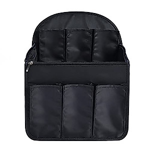 HOYOFO Backpack Organizer Insert Big Bag Divider for Rucksack Purse Lightweight Nylon Shoulder Bag Organiser Insert, Black(Large)