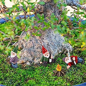 4 Pieces Christmas Happy Fairy Gnomes Garden Accessories Sculpture Collectible Figurines Miniature Gardening Figurine Gnomes Ornament Gnome Kit Fairy Garden Statues for Miniature Fairy Garden Supplies