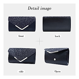 Bellawish Clutch Purses for Women Wedding Bridal Evening Clutch Handbag for Parites Prom,Black 011