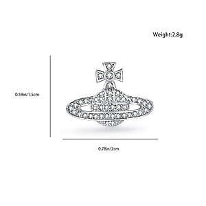 Medsor Saturn Earrings Aesthetic Cubic Zircon Silver Saturn Stud Earring