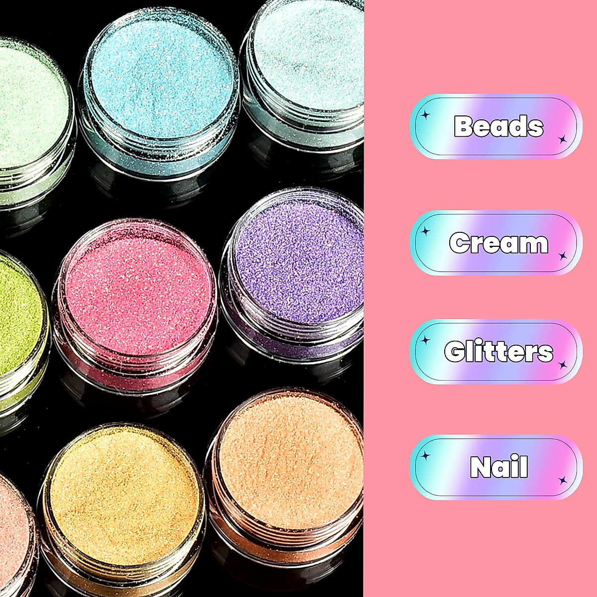 200 PCs 5 Gram Empty Plastic Cosmetic Samples Container for Make Up, Eye Shadow, Nails, Powder, Gems, Beads, Jewelry, Cream Small Clear Pot Jars with Lids