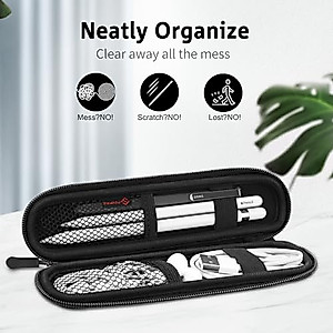 Fintie Pen Holder Case for Apple Pencil Pro, Apple Pencil (USB-C / 1st / 2nd Generation), Soft Neoprene Zipper Carrying Bag Sleeve Pouch for Samsung Stylus, Surface Pen, Moroccan Love