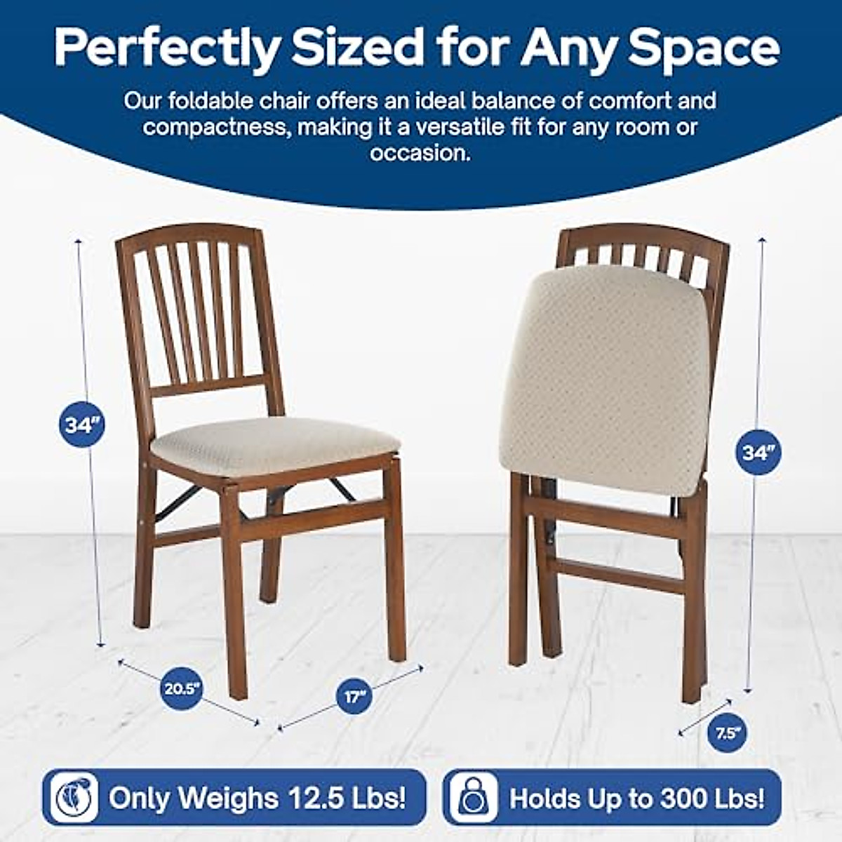 Stakmore Slat Back Folding Chair Finish, Set of 2, Fruitwood