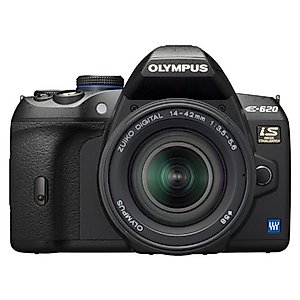 Olympus Evolt E620 12.3MP DSLR with IS, 2.7-inch Swivel LCD with 14-42mm f/3.5-5.6 and and 40-150mm f/4.0-5.6 ED Zuiko Lenses