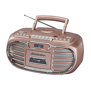 Studebaker Retro Edge Big Sound Bluetooth Boombox with CD/Cassette Player-Recorder/AM-FM Stereo Radio (Rose Gold/SB2150RG)