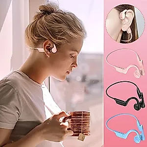 Bone Conduction Headphones Bluetooth 5.2 Stereo Earbuds Open-Ear Sports Earphones with Mic Wireless 360° Bendable Earpiece Workout Headset Sweatproof for Yoga Running Hiking Walking Cycling (Black)
