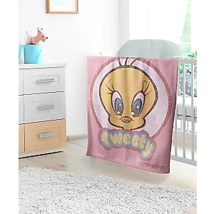 LOGOVISION Looney Tunes Lightweight Baby Blanket, 30"X40", Retro Tweety Unisex for Infants Girls & Boys