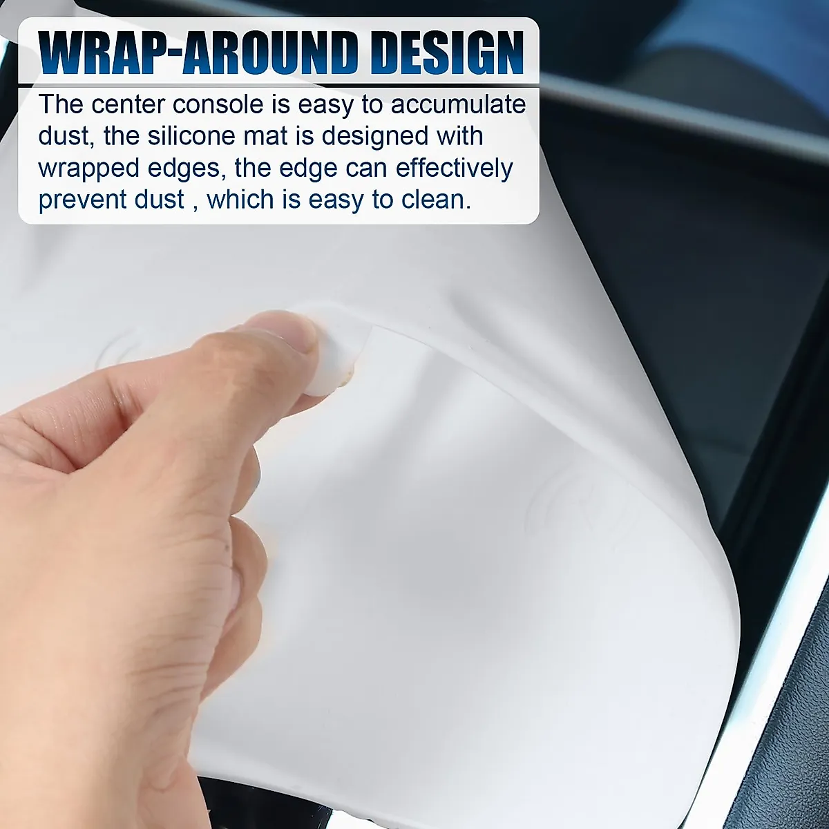 BOXOB Center Console Mat for, Silicone Console Mat Wireless Charging Pad Cover Center Console Pad for Model 3 Model Y Car Center Console Accessories (White)