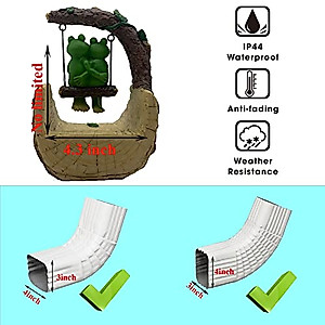 Outdoor Statue for Gutter Downspout Extension Decoration, Frog Couple Garden Statue & Sculpture Gutter Downspout Extender Guardian Accessory, Patio, Yard, Lawn Ornament Splash Block Decorative.