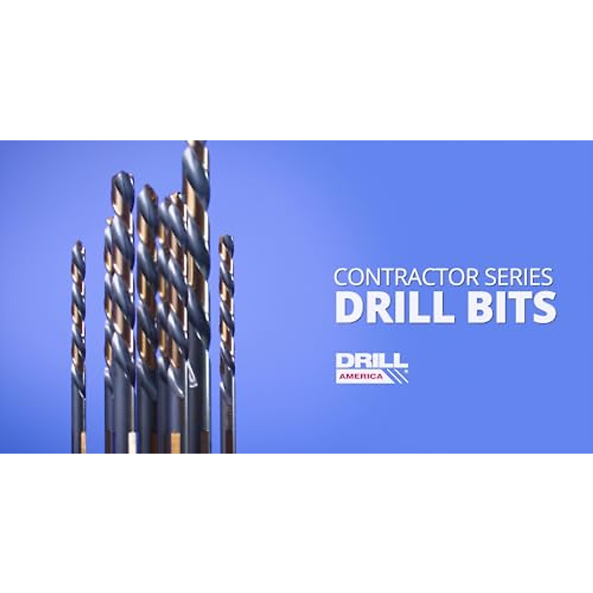 Drill America 5/8" Reduced Shank High Speed Steel Black & Gold Contractor Drill Bit with 3-Flat 1/2" Shank, KFD3F Series