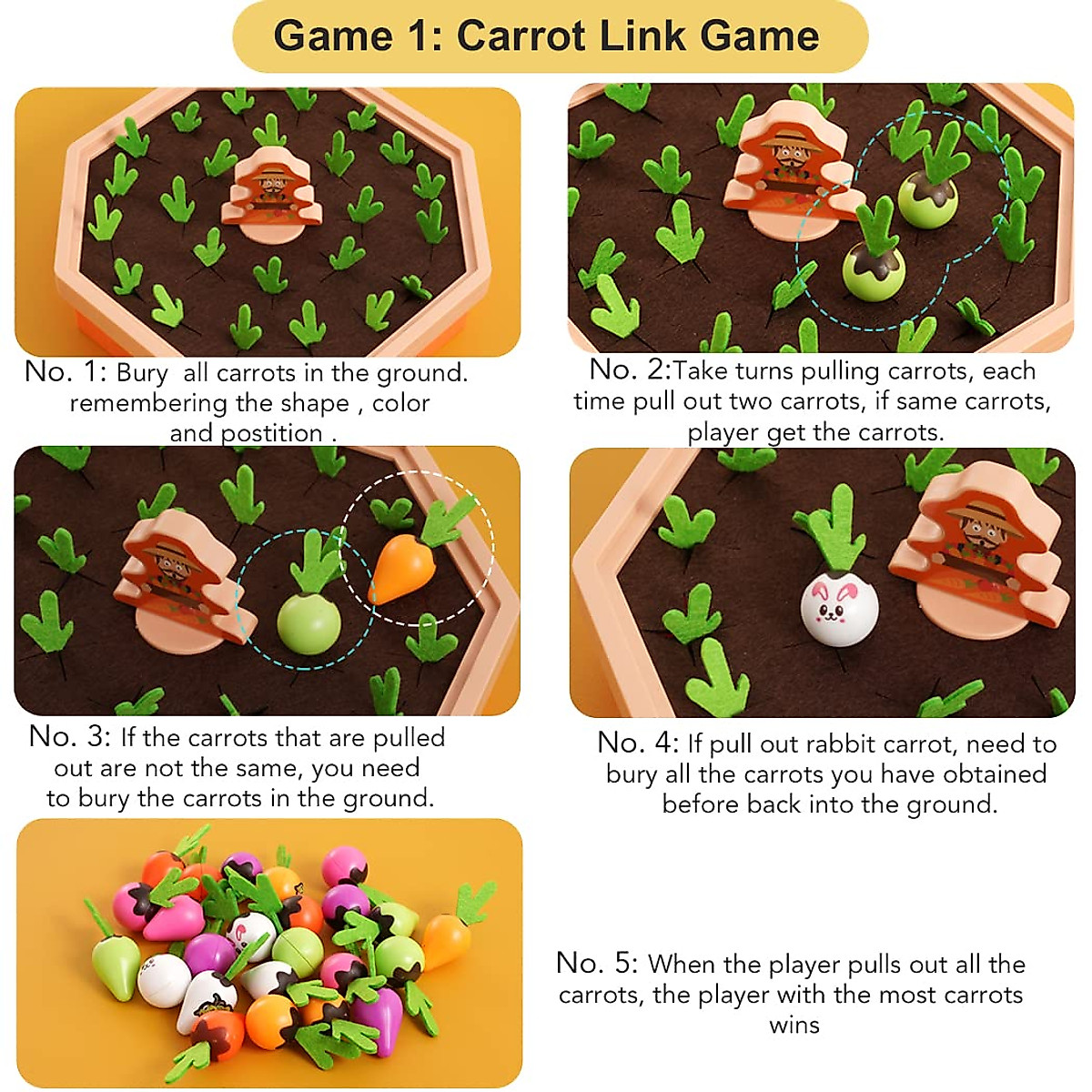 COLVWOFA Montessori Toys for Toddlers 3 4 5 Years Old Boys Girls Baby, Vegetable Garden Toys Memory Game, Early Educational Toys and Birthday Gift for Kids 3-5