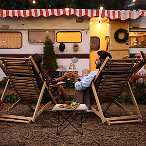 VILLEY Portable Camping Side Table, Ultralight Aluminum Folding Beach Table with Carry Bag for Outdoor Cooking, Picnic, Camp, Boat, Travel - Gold