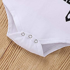 Tikoubabe Baby Boy Clothes Stuff Infant Summer 3 Piece Outfits Newborn Cute Letter Printed Romper Short Sleeve + Pants + Hat Funny Letter Printed Straps Camo 70cm