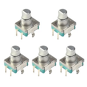 Fielect 5Pcs EC11 Rotary Encoder Code Switch 10mm Shaft Digital Potentiometer 7 Pins