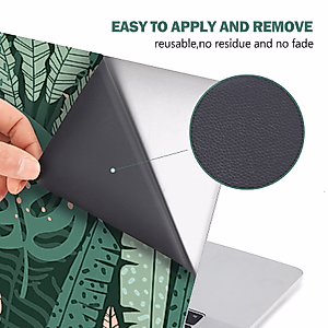 AIMSA Laptop Skin Sticker Decal, 12 13 13.3 14 15 15.4 15.6 inch Laptop Art Decal Protector Notebook Netbook PC 15.6" Universal Vinyl Cover, Pink Green Leaves