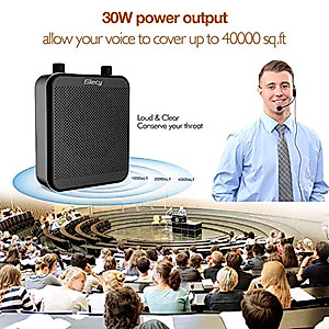 Portable Voice Amplifier, Giecy 30W 2800mAh Bluetooth Rechargeable Personal Voice Amplifier with Microphone Headset, PA System Speaker for Multiple Locations Classroom, Meetings and Outdoors
