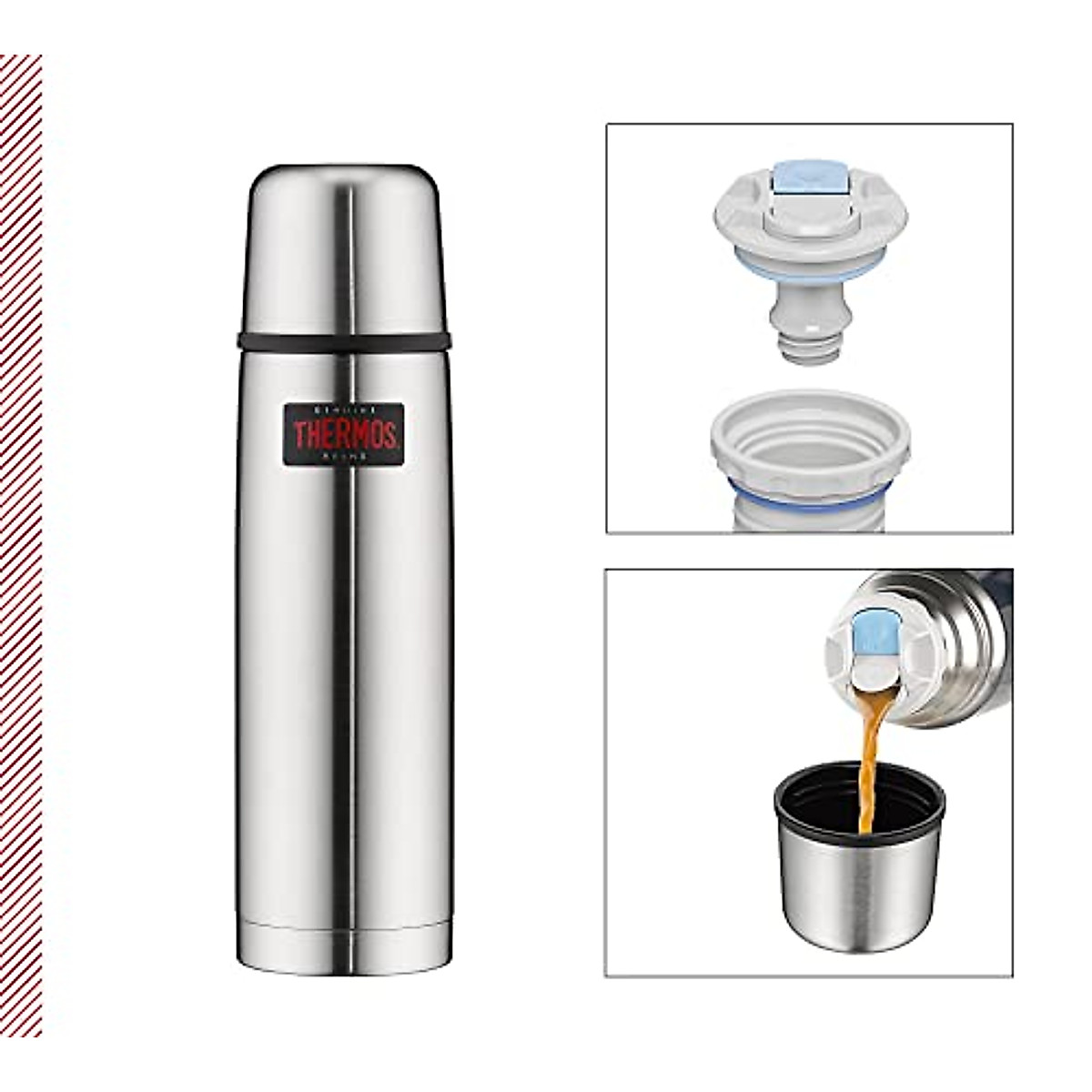 Thermos Bottle, Polyester, edelstahl, 0,75 L