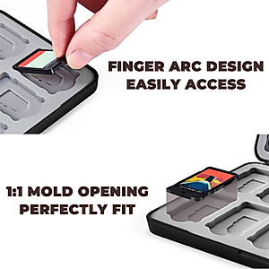 FUNLAB Switch Game Case Compatible with Switch Games & Micro SD Cards, Switch Game Holder Cartridge Case with 24 Game Card Storage - Brown Black