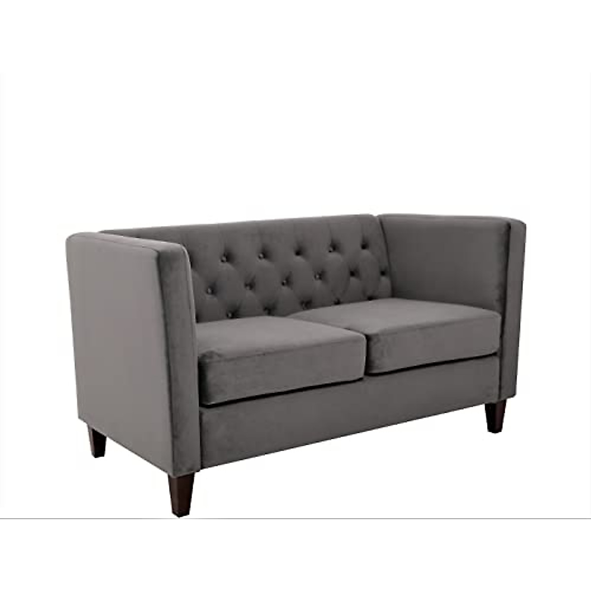 US Pride Furniture Modern Style Soft Elegant High Density Foam Cool Grey Velvet Button-Tufted 3 PC Living Room Set with Removable Cushion & Solid Wood Legs (S5708-5714) Sofas