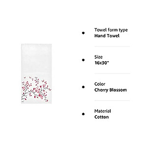 Naanle Beautiful Cherry Blossoms Flowers Butterfly Soft Highly Absorbent Guest Large Home Decorative Hand Towels Multipurpose for Bathroom, Hotel, Gym and Spa (16 x 30 Inches)