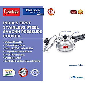 Prestige PRESSURE COOKER, 1.5 Liter, SILVER ,Stainless steel