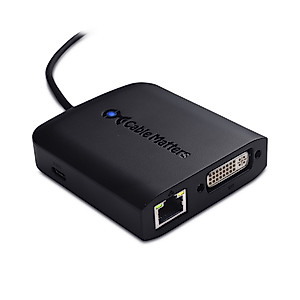 Cable Matters USB C Multiport Adapter (USB C Hub with DVI), 2X USB 3.0, Gigabit Ethernet, and 60W Charging - USB-C and Thunderbolt 4 / USB4 / Thunderbolt 3 Port Compatible with MacBook Pro, Dell XPS