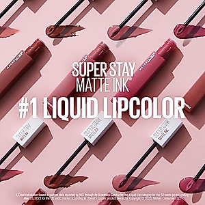Maybelline Super Stay Matte Ink Liquid Lipstick Makeup, Long Lasting High Impact Color, Up to 16H Wear, Shot Caller, Bright Pinky Red, 1 Count