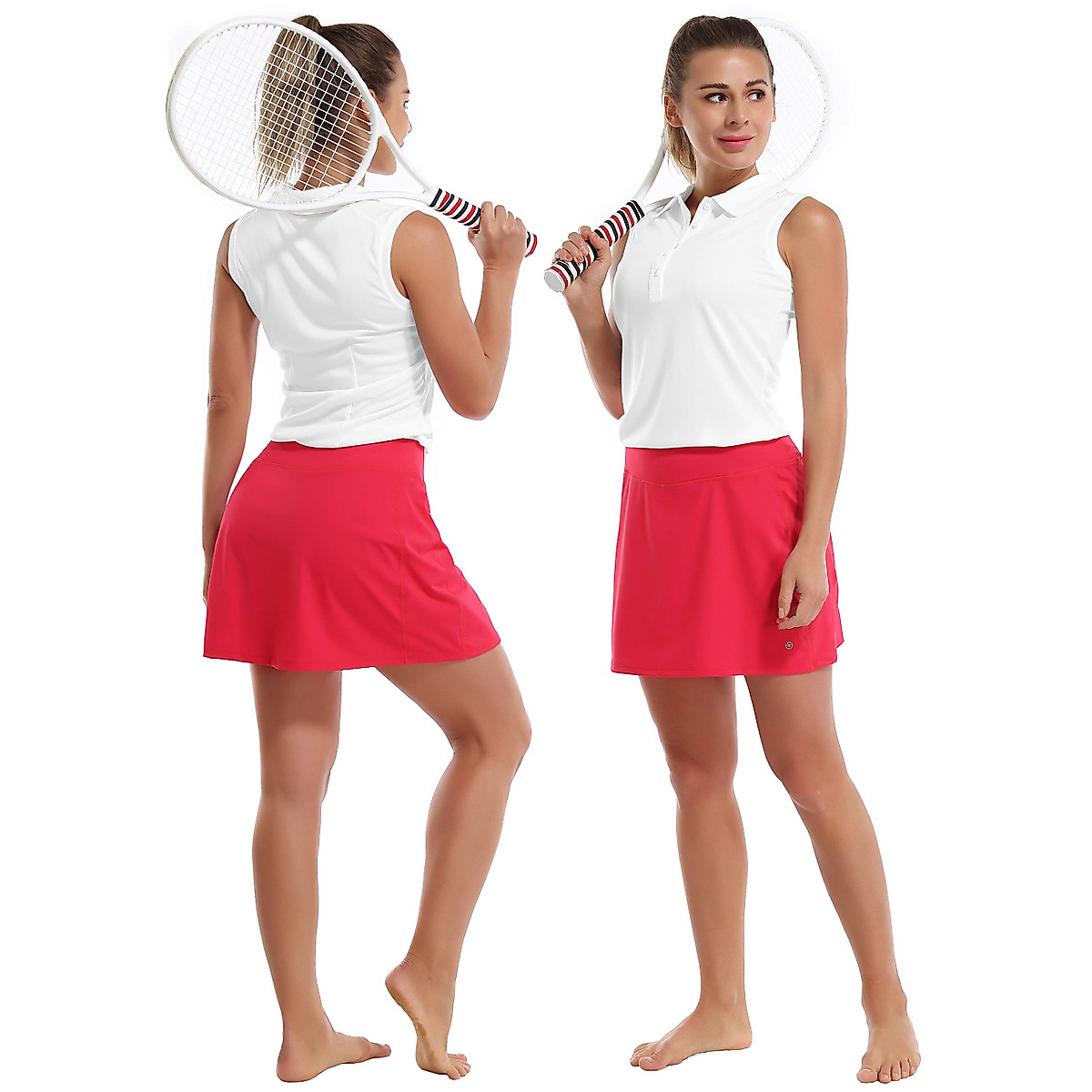BUBBLELIME Women's UPF 50+ Golf Tennis Sleeveless Polo Shirts Polo Neck_WHITE(1) XS_BWST019