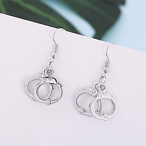 Cute Handcuffs Shape Dangle Earrings Punk Trendy Handcuffs Drop Earrings for Women Jewelry