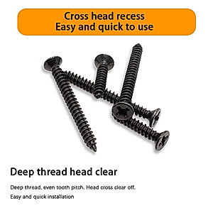 Indprod M3 Flat Head Wood Screws Assortment Fasteners Kit 450pcs,Phillips Drive Countersunk Head Self-Tapping Screws,Carbon Steel