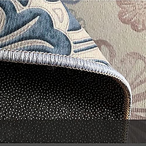 Modern Bright Floral Area Rugs for Living Dinning Room Multicolor Artistic Flowers Print Floor Mats Machine Washable Durable Carpet Throw Rug,3'x5',Blue