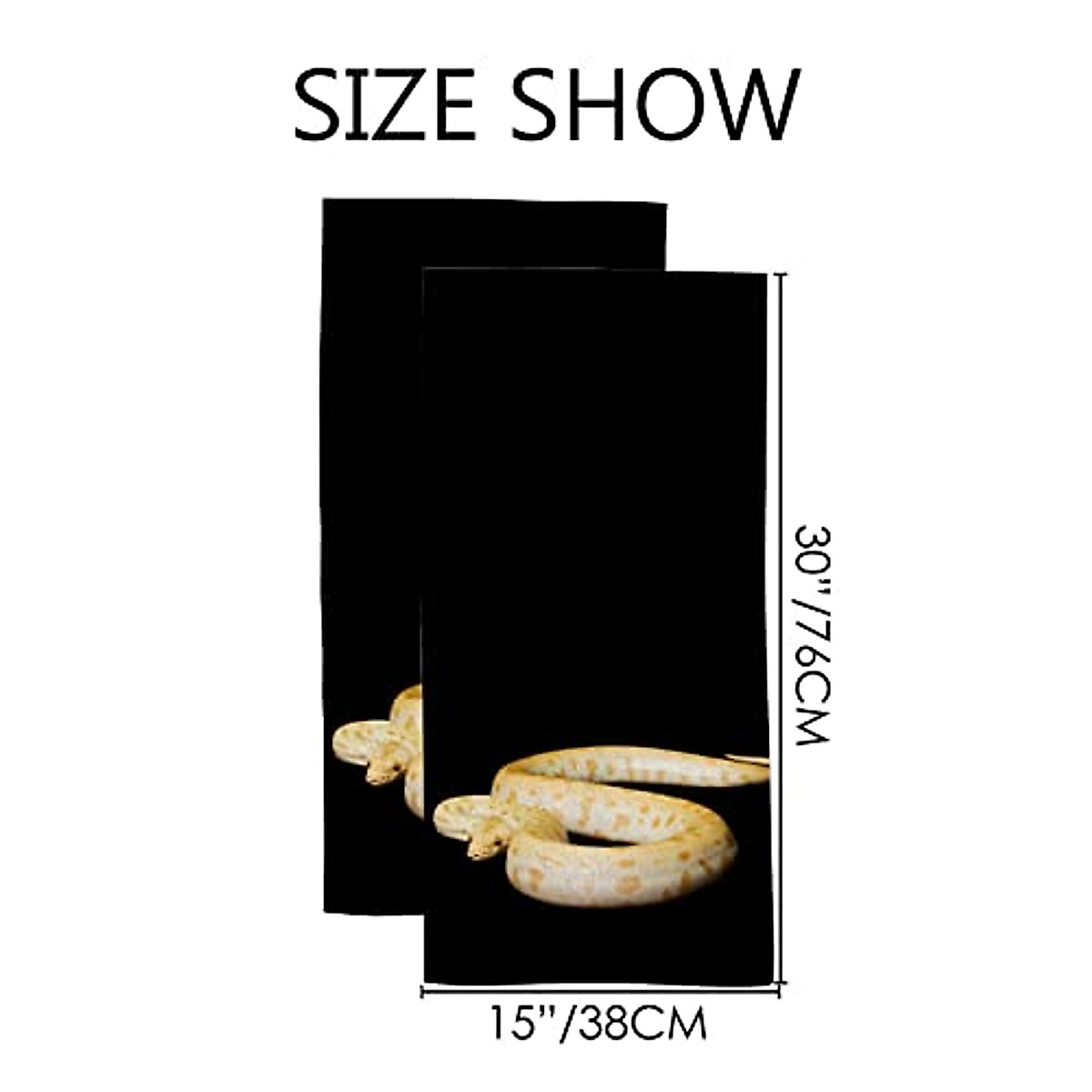 Patteraless Snake Dish Towel 2PC Hand Towels for Bathroom 15" x 30" Absorbent Soft for Hand, Face, Kitchen, Hotel, Spa, Gym, Swim