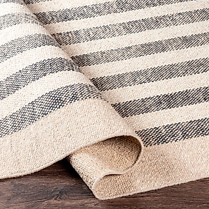 Mark&Day Wool Rugs, 2x8 Lavant Modern Black Runner Area Rug, Black Beige Brown Carpet for Hallway, Kitchen, Bedroom or Living Room (2'6" x 8' Runner)