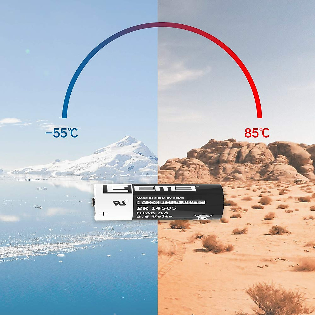 EEMB 4Pack ER14505 AA 3.6V Lithium Battery Li-SOCL₂ Non-Rechargeable Battery SB-AA11 LS14500 TL-5903 SL-360 S7-400 ER14500 for Sensor Water Electricity Meter Gas PLC Facility Equipment Spare Battery