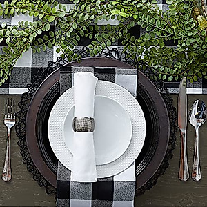 DII Buffalo Check Collection, Classic Farmhouse Table Runner, 14x72, Black & White