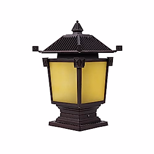 CZLZY European Style E27 Pillar Lamp Outdoor Post Light Fixtures Waterproof IP55 Villa Garden Decoration Column Light Wall Gate Landscape Light Lawn Light