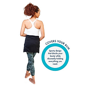 BootyWrap Modern Fanny Pack by Invisibelt - Slimming Wrap for Women with Zipped Pocket Storage to Carry Essentials for Walking, Running, Outdoors (Black, Medium)