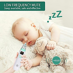 Electric Nasal Aspirator for Baby,USB Rechargeable Nose Sucker for Baby,Baby Nose Sucker with Adjustable 3 Levels Suction,Music and Light Soothing Function