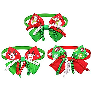 Christmas Puppy Dog Bowtie Curves 10pcs/Pack Dog Bows Necktie Styles for Christmas Dog Accessories