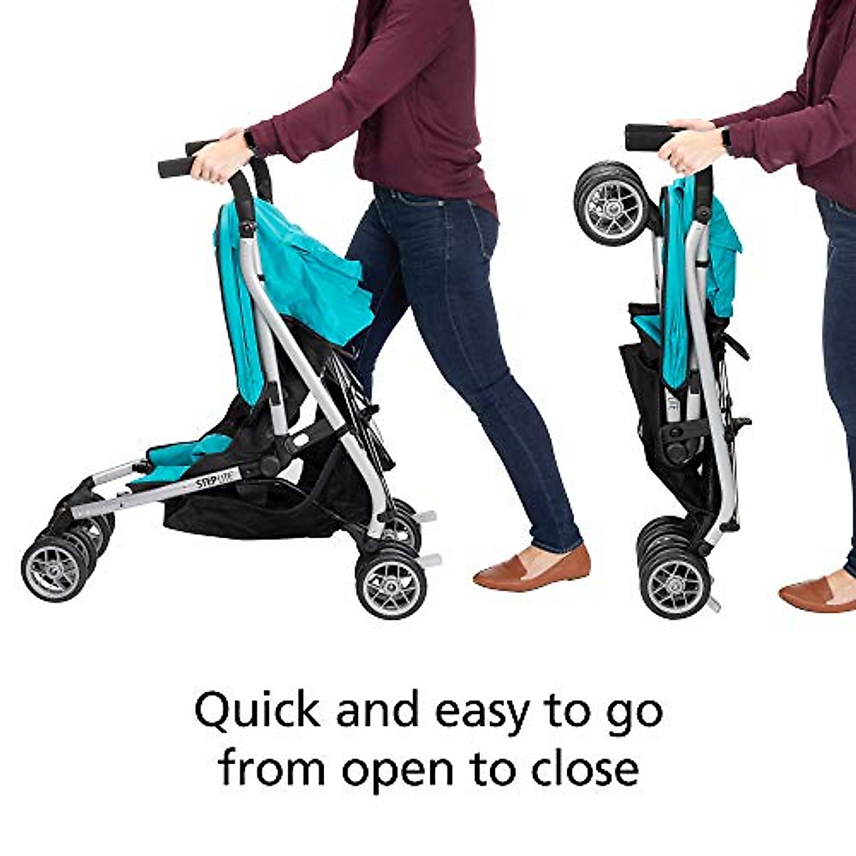 Safety 1st Step Lite Compact Stroller, Lightweight aluminum frame and a breeze to carry, at only 15 lbs, Fountain