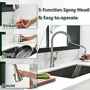 APPASO Touchless Kitchen Faucet Brushed Nickel with Pull Down Sprayer, Motion Sensor Activated Hands-Free Kitchen Faucet, Single Handle Smart Kitchen Sink Faucet