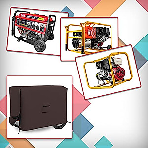 Covers & all Outdoor Generator Covers 18 Oz Waterproof - 100% UV & Weather Resistant PVC Coated Generator Cover with Air Pockets and Drawstring for Sungfit (38" X 28" X 30", Coffee)